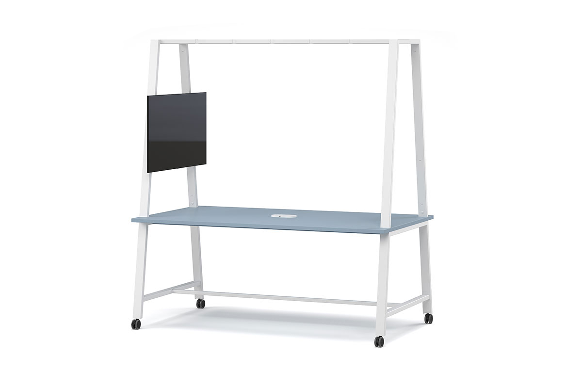 Larke Work Table with Overhead Decorative Gantry : Flexiform