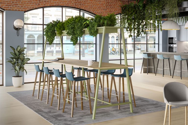 Larke Work Table with Overhead Decorative Gantry : Flexiform