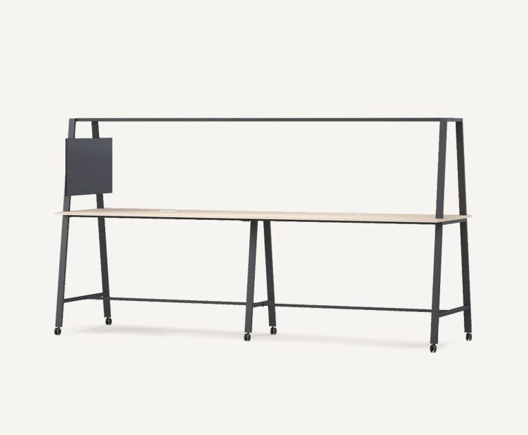 Larke Work Table with Overhead Decorative Gantry : Flexiform