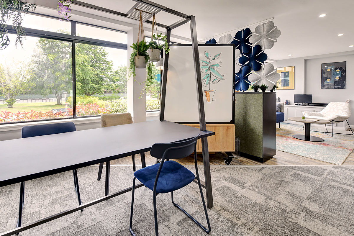 Larke Work Table with Overhead Decorative Gantry : Flexiform